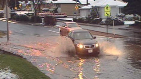Slushy mess and flooding as snow melts for morning commute | krem.com