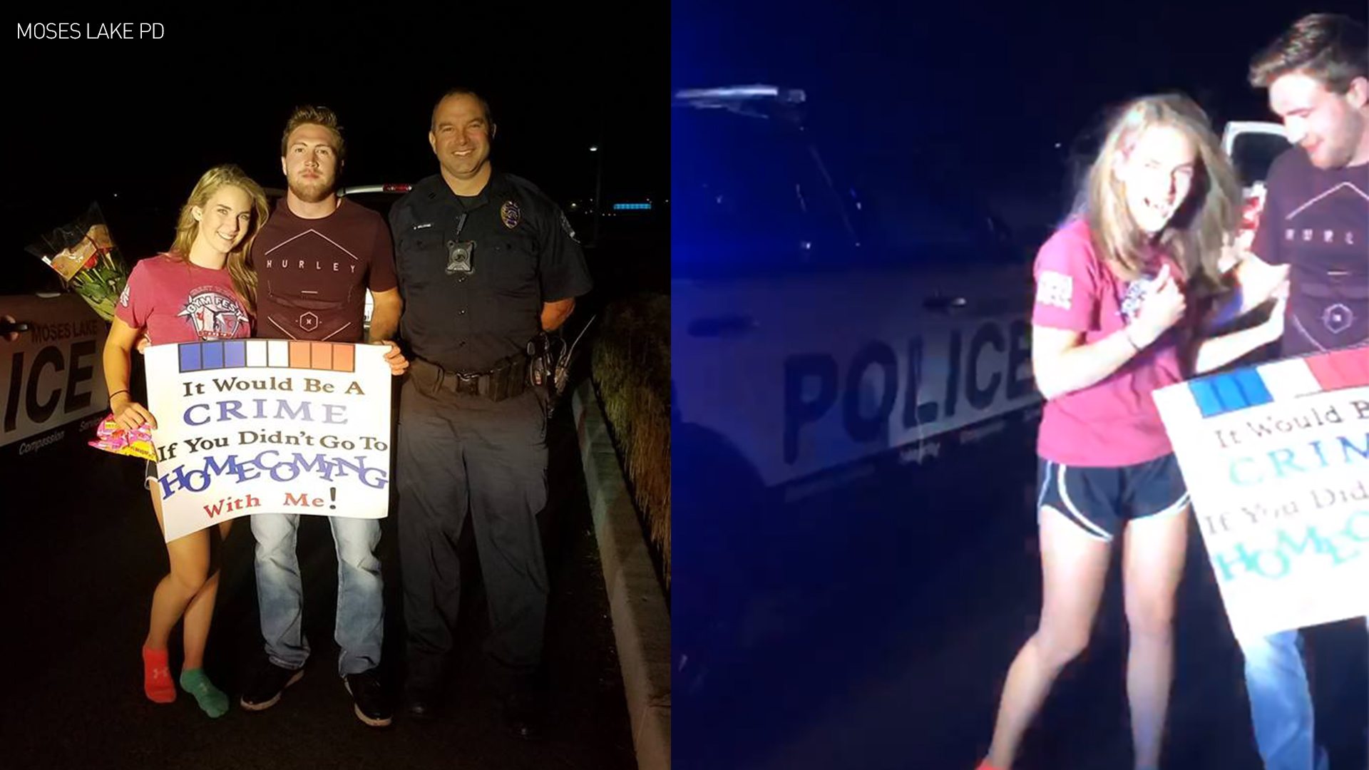 Moses Lake PD helps with homecoming proposal | krem.com